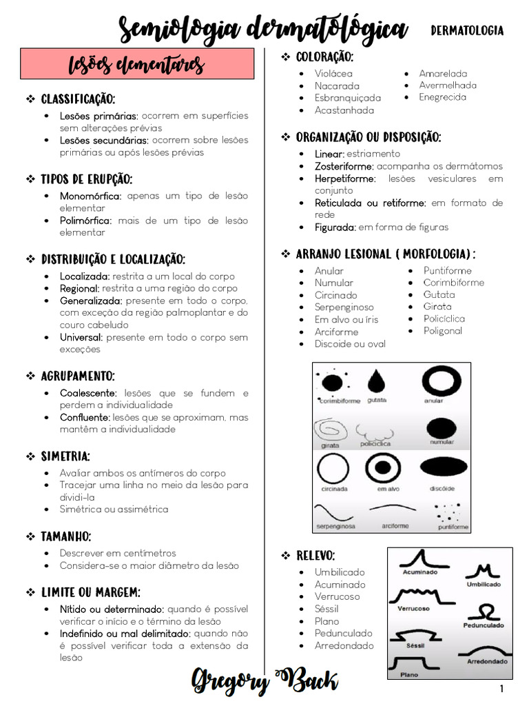 Classificação de Lesões Dermatológicas | PDF | Pele | Edema