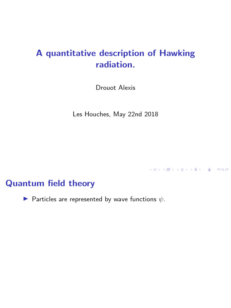 Understanding Hawking Radiation Dynamics | PDF | Black Hole | Waves