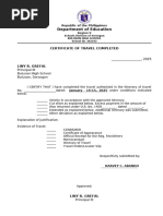 Certificate of Travel Completed Template | PDF