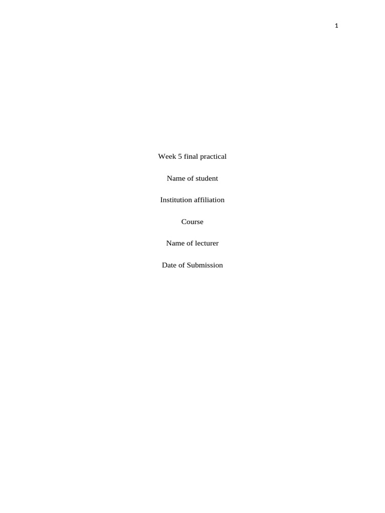 Week 5 Final Practical | PDF | Computer Network | Ip Address