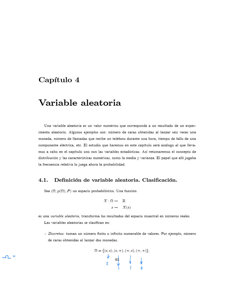 Variable Aleatoria | PDF | Variable aleatoria | Teoría de probabilidad