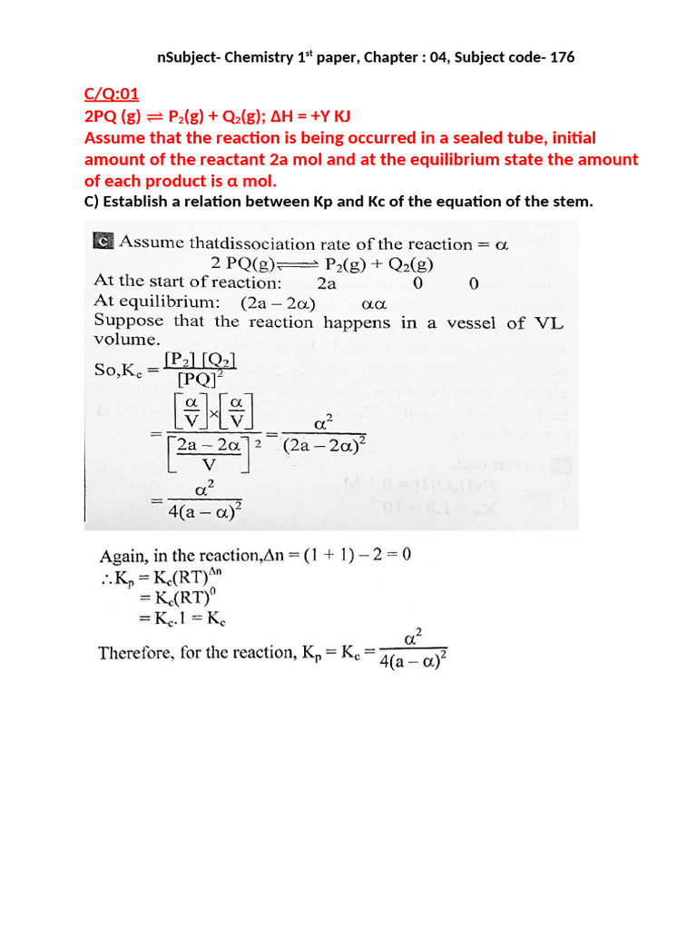 XI Chem Paper 1 CH 04 CQ 23 | PDF | Buffer Solution | Acid