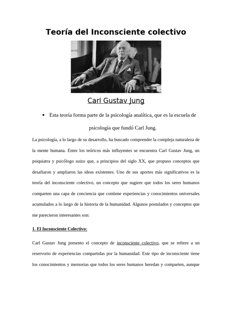 Teoría del Inconsciente Colectivo de Jung | PDF | Mente inconsciente ...