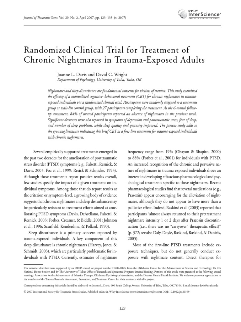 Davis and Wright - 2007 - Randomized Clinical Trial For Treatment of ...