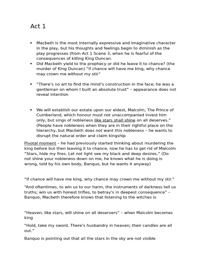 Macbeth - The Big Ideas | PDF | Macbeth | Shakespearean Tragedies