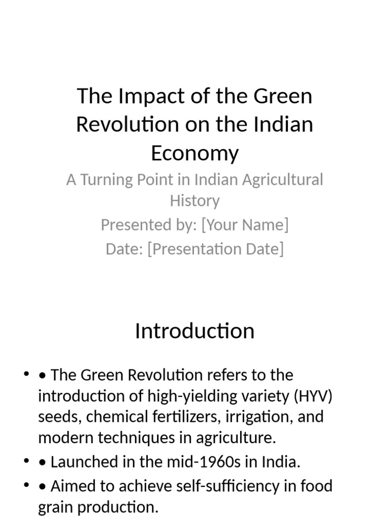 Green Revolution Impact India | PDF