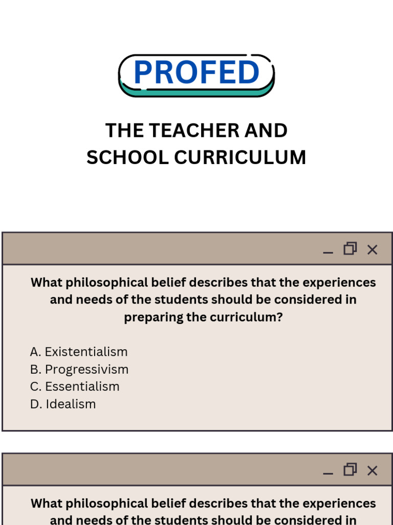 Ped3 The Teacher and The School Curriculum | PDF | Curriculum | Teachers