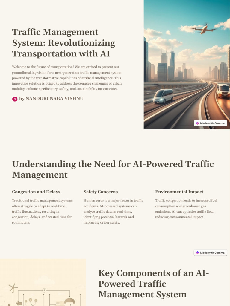 Traffic Management System Revolutionizing Transportation With AI | PDF ...