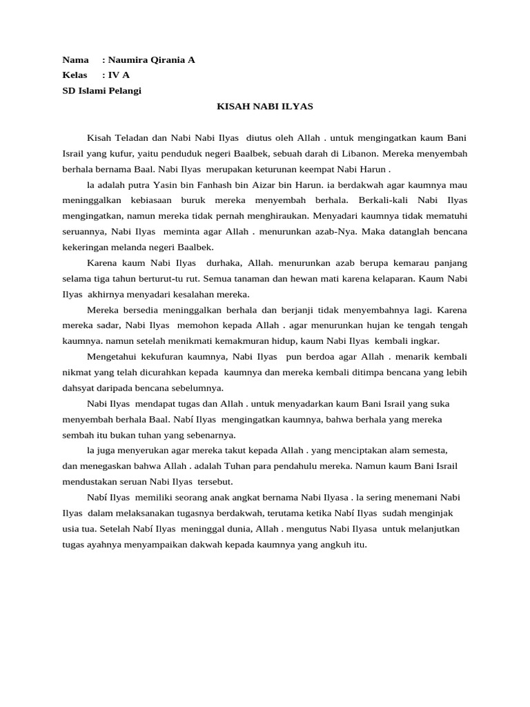 Kisah Nabi Ilyas | PDF