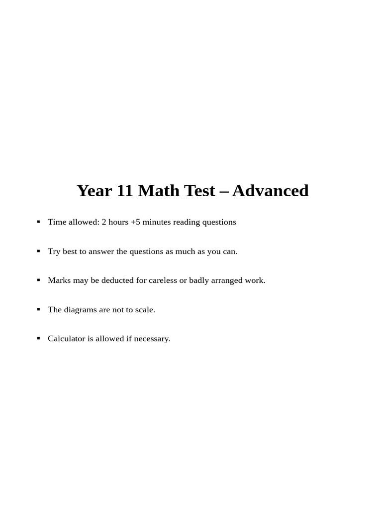 Year 11 Advanced Math Review | PDF | Mathematics | Mathematical Objects