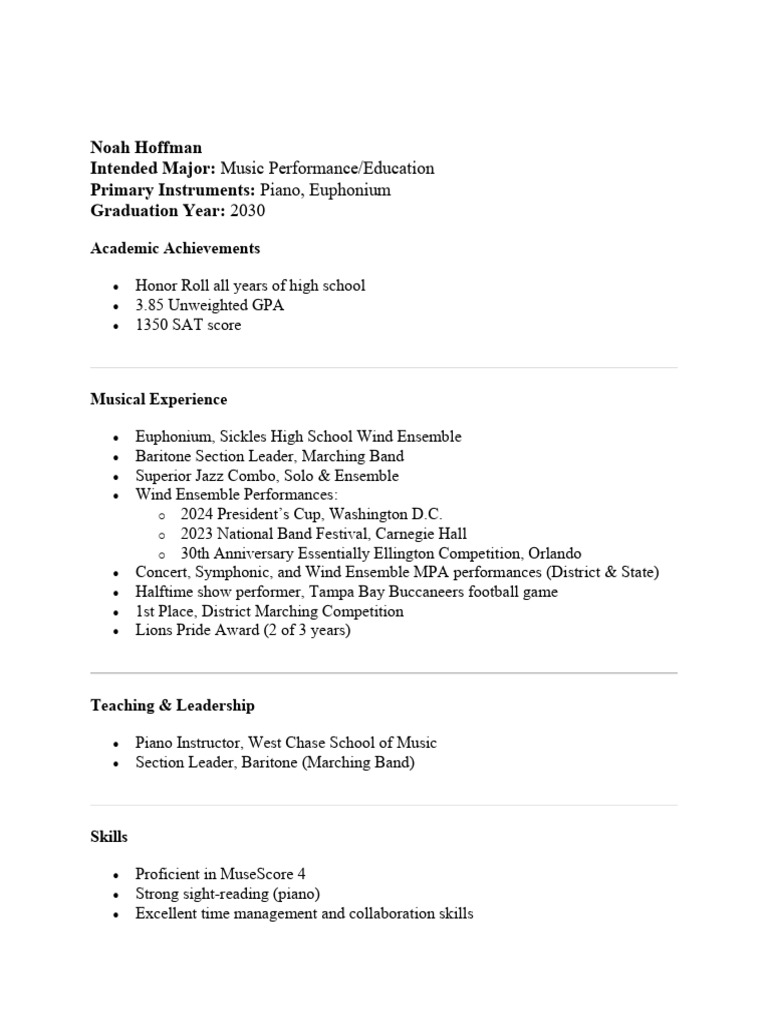 Brag Sheet | PDF