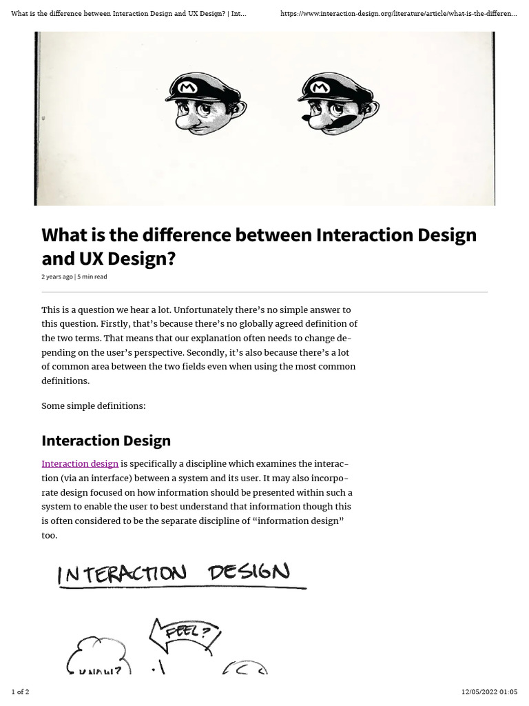 What Is The Difference Between Interaction Design and UX Design | PDF