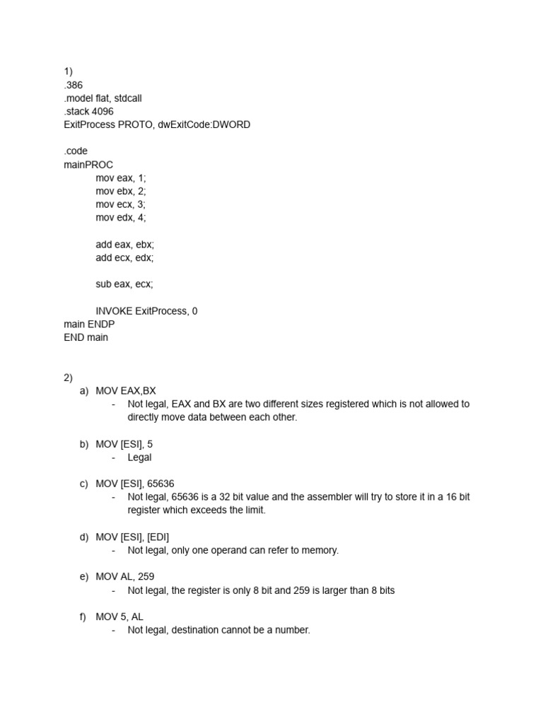 Homework 2 Assembly | PDF
