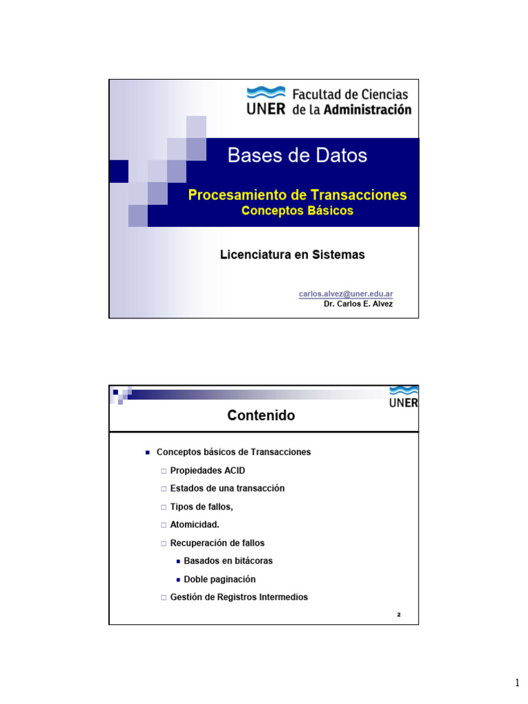 16 - Transacciones Conceptos Básicos | PDF | Transacción de base de ...