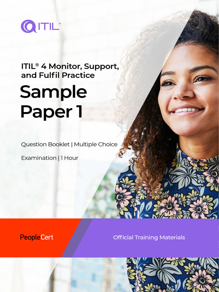 36866.1 - ITIL 4 MSF - Sample Paper 1 - Question Booklet-NEW | PDF | It Service Management | System