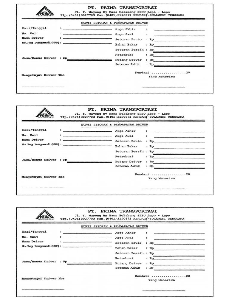 Nota Ade Taxi | PDF