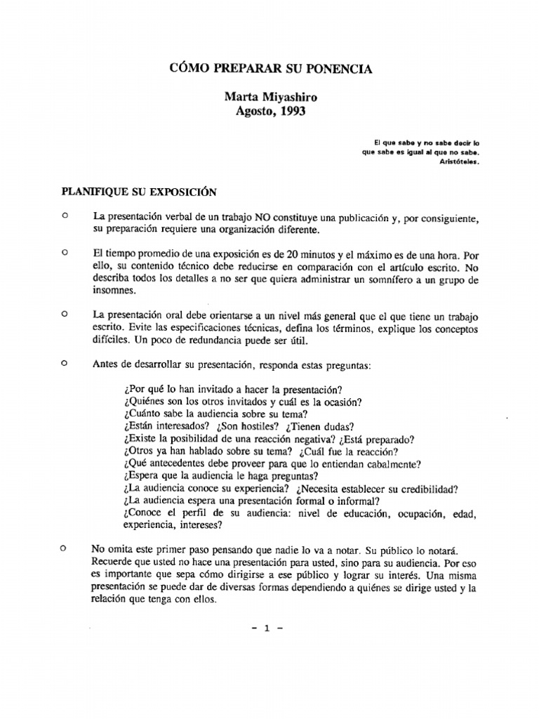 Como Preparar Un Ponencia | PDF