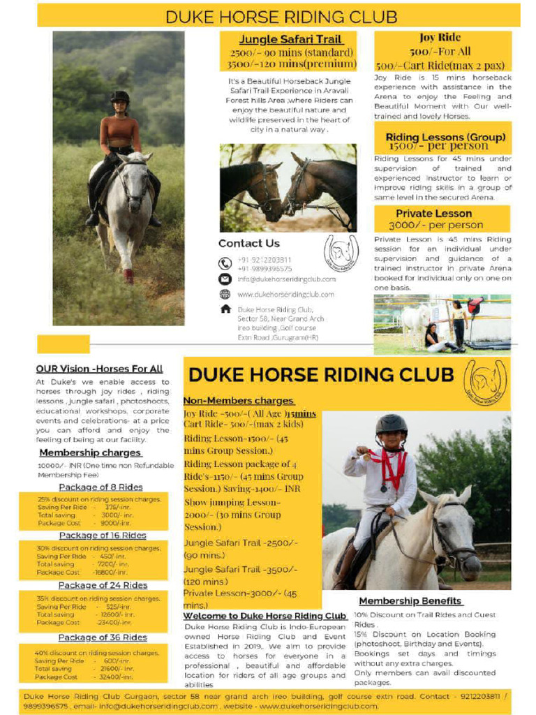 Duke Horse Riding Club Membership Poster Final 2023 | PDF