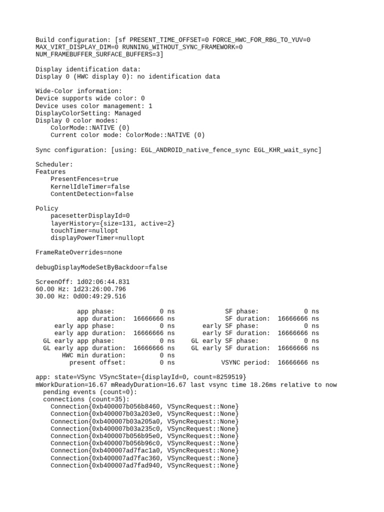 Display Configuration and Performance Data | PDF | Television ...