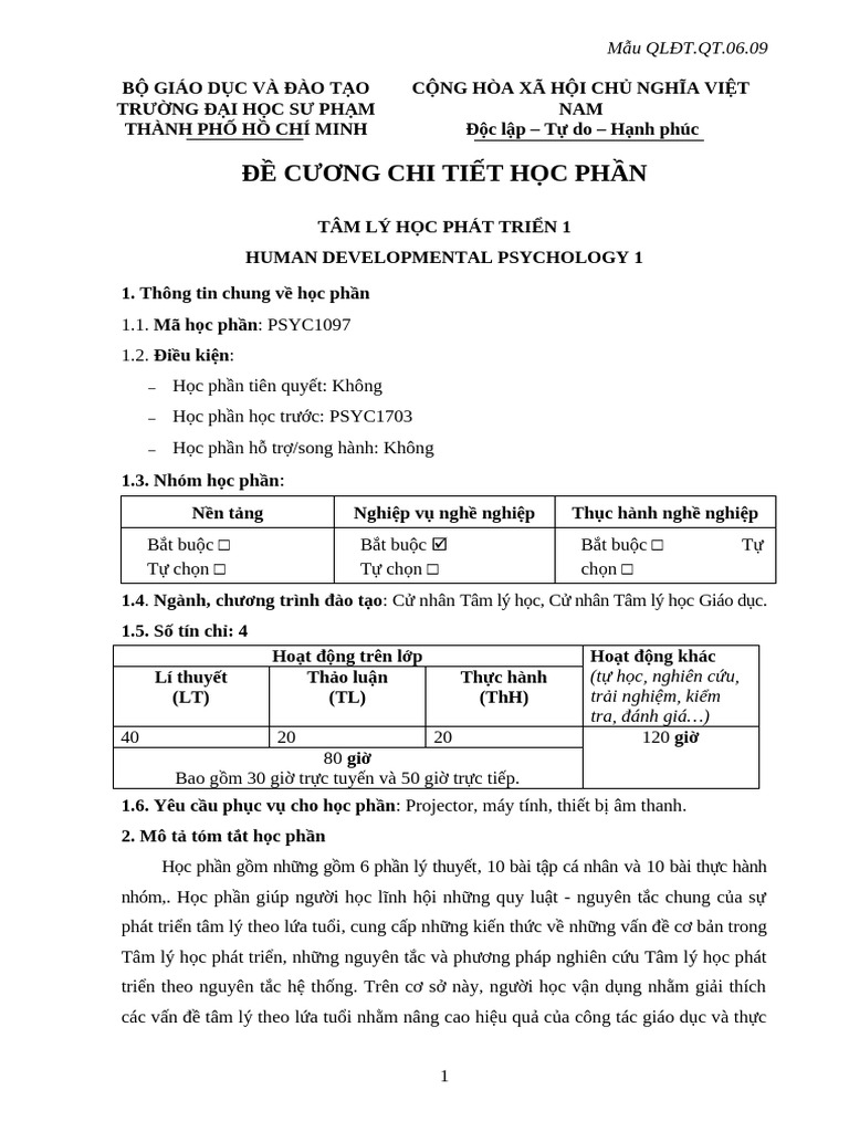 31.ĐCCT TLH Phat Trien 1 | PDF