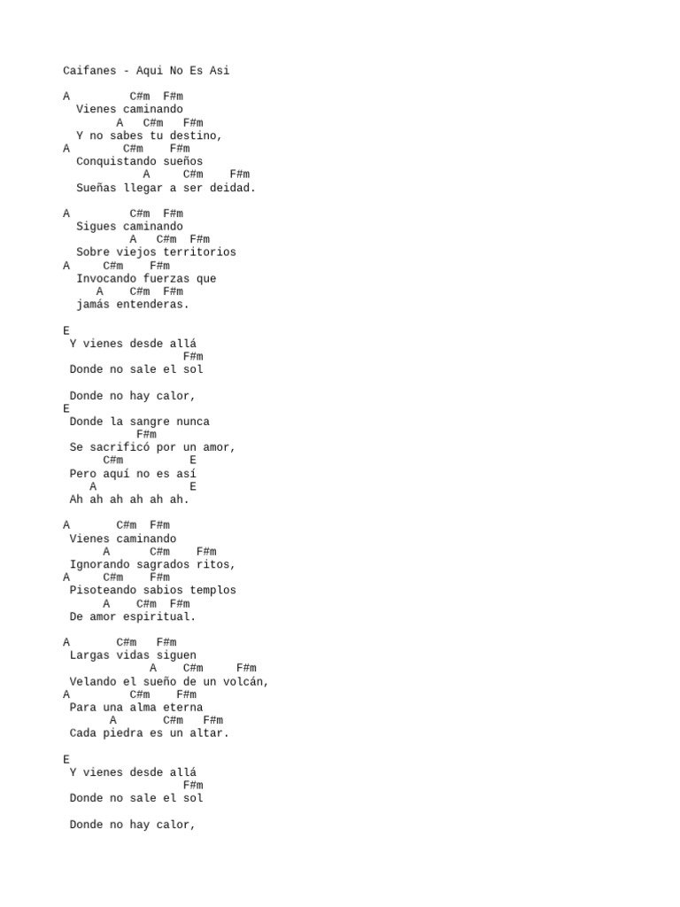 Caifanes - Aqui No Es Asi | PDF