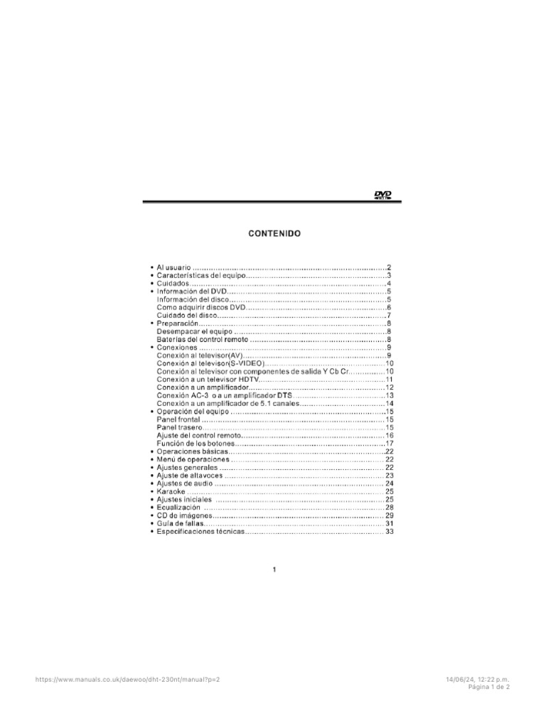 Daewoo DHT-230NT User Manual (English - 74 Pages) | PDF