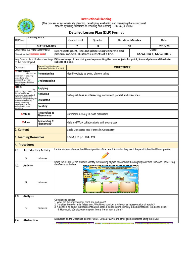 DLP Geometry (Undefined Terms) | PDF | Knowledge | Learning