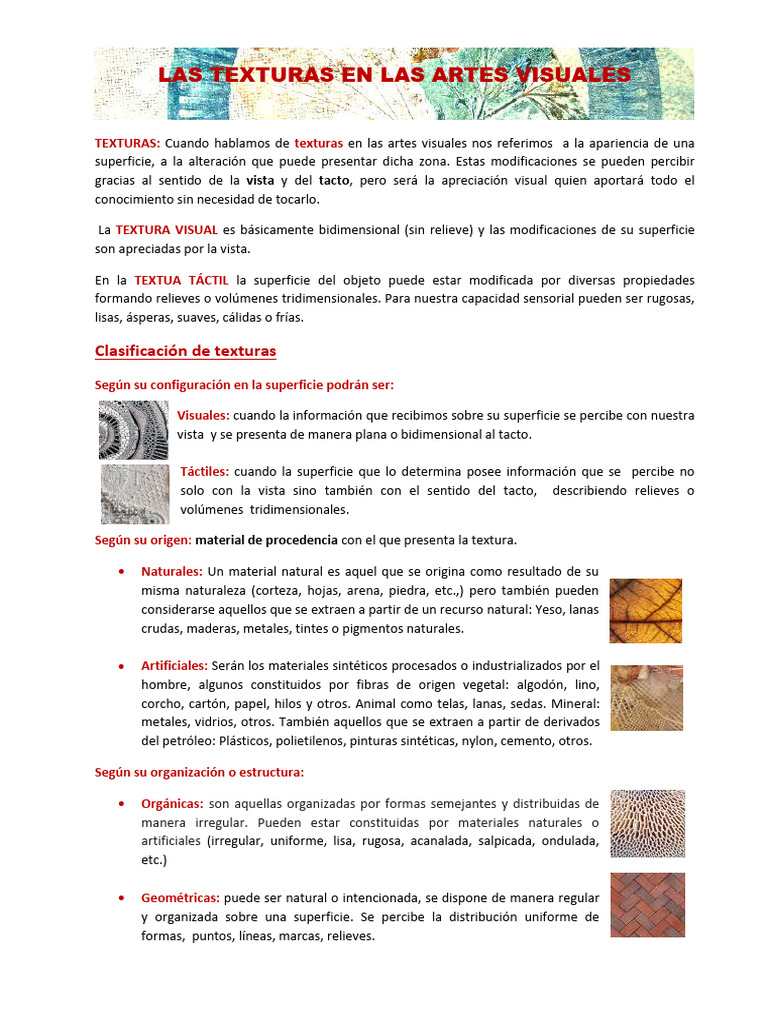 Texturas en Artes Visuales | PDF | Pinturas | Pintura al óleo