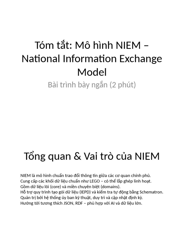 Tom Tat Mo Hinh NIEM | PDF