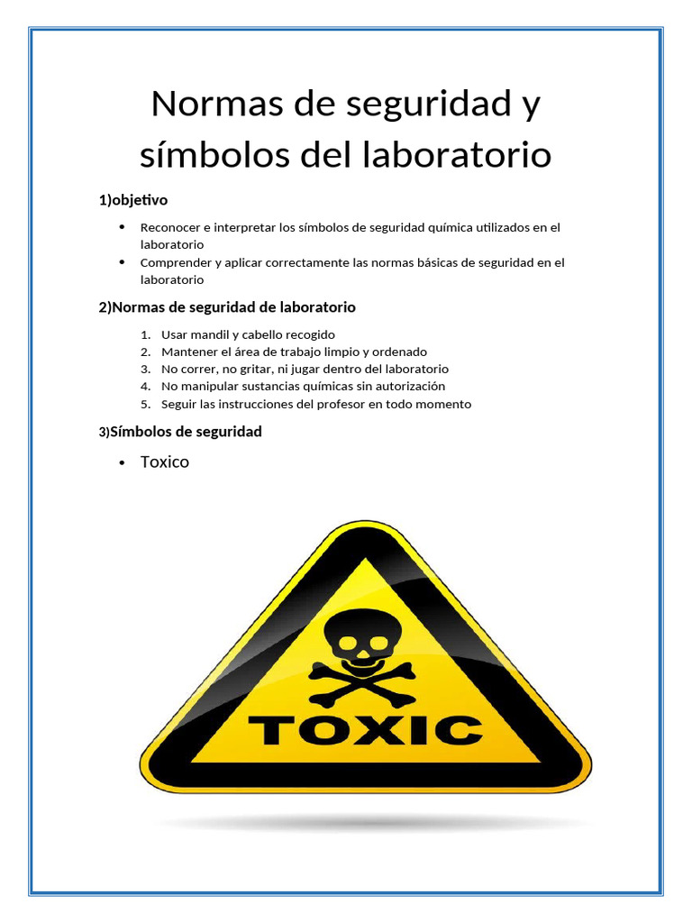 Normas de Seguridad y Símbolos Del Laboratorio | PDF
