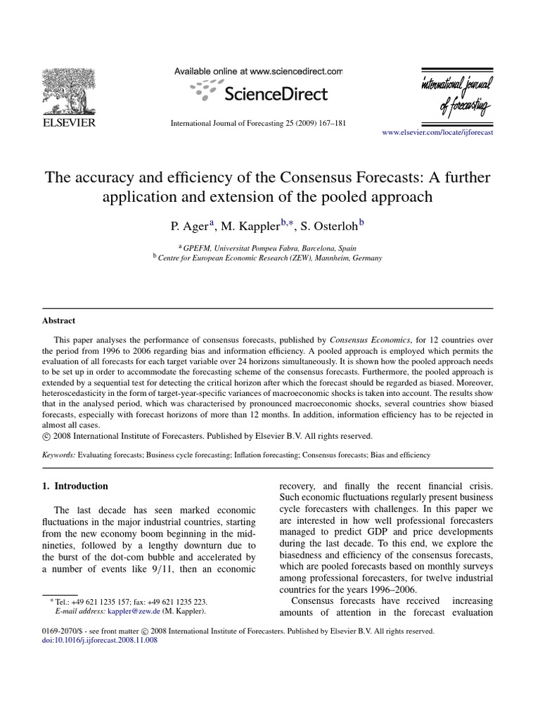 Ager 2009 | PDF | Vector Autoregression | Ordinary Least Squares
