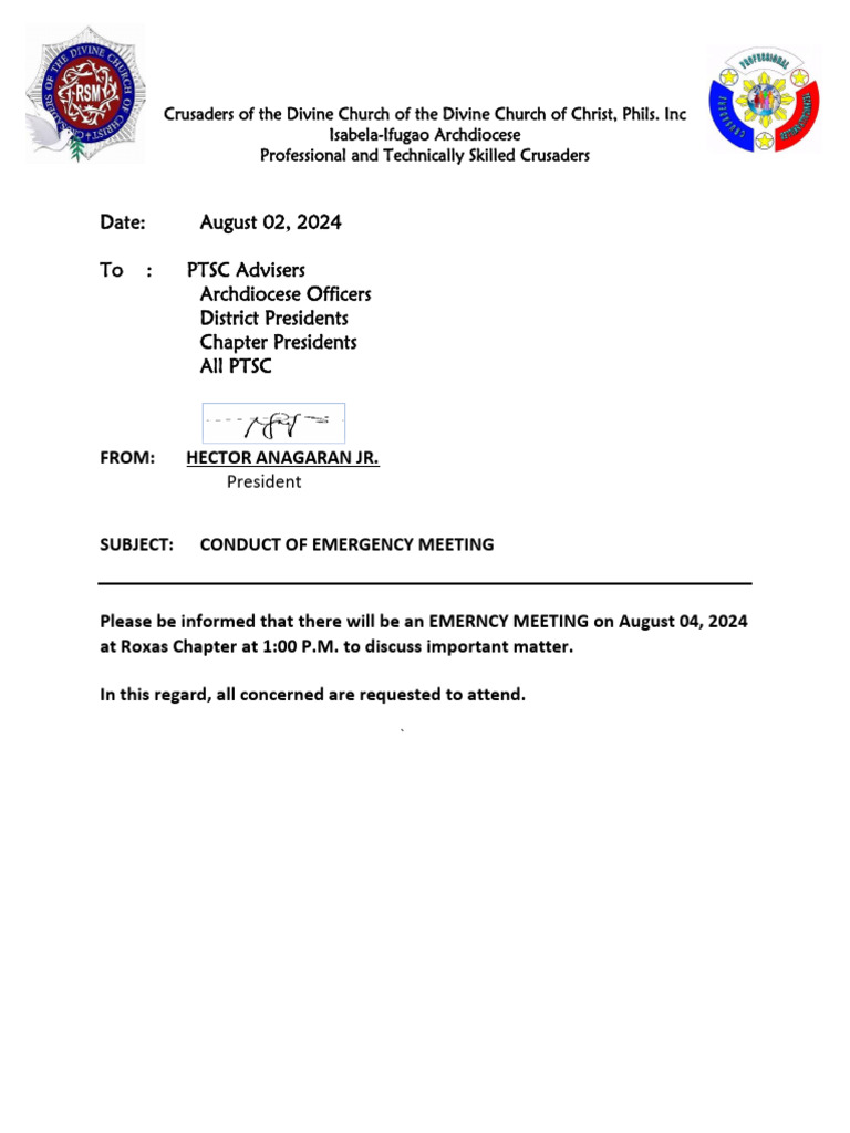 Emergency Meeting | PDF