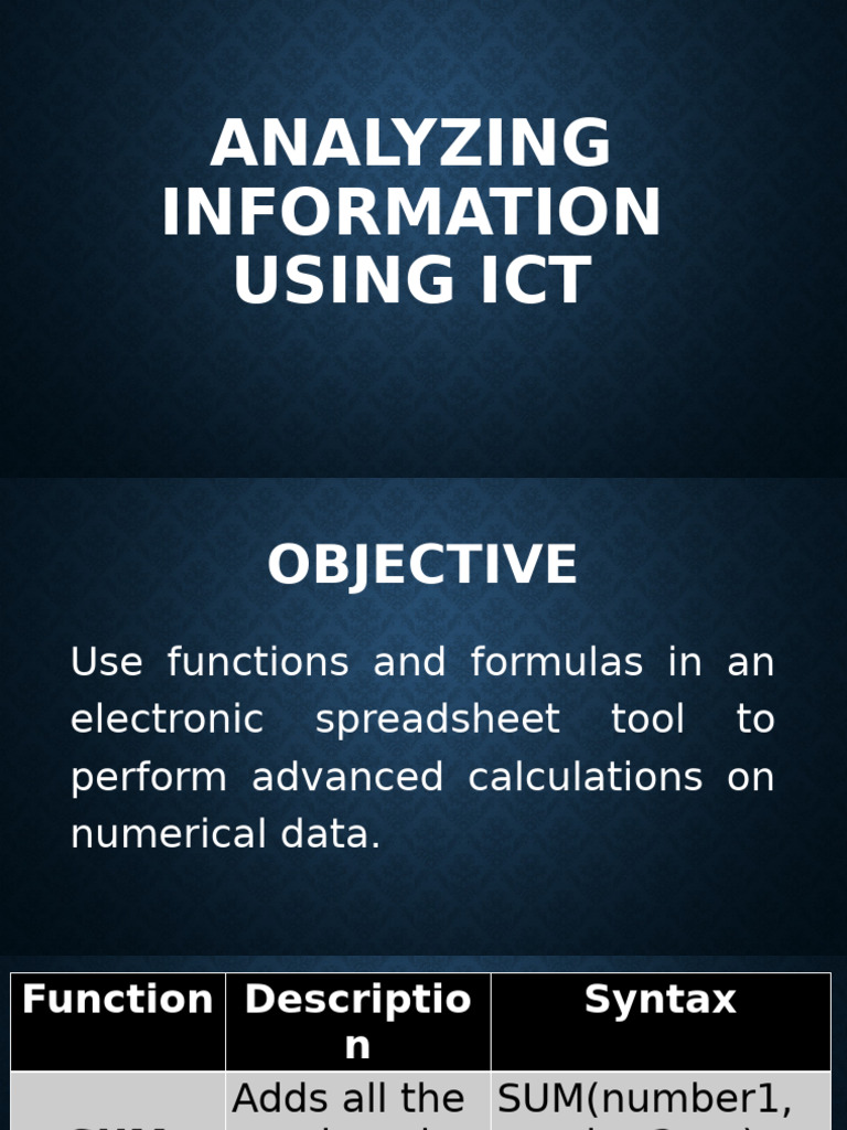 Analyzing Information Using Ict | PDF | Function (Mathematics) | Mathematics