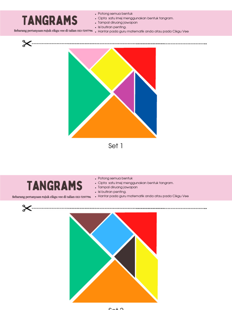Tangram Bulan Panita Matematik | PDF