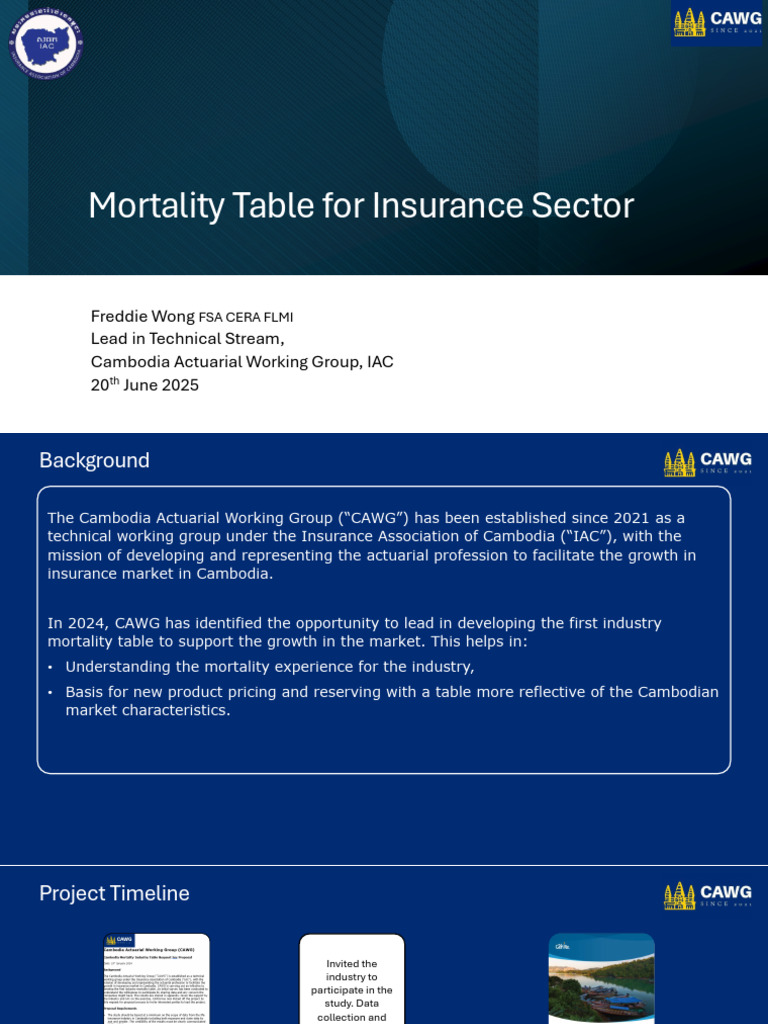 Cambodia Insurance Mortality Table 2025 | PDF | Life Insurance | Insurance