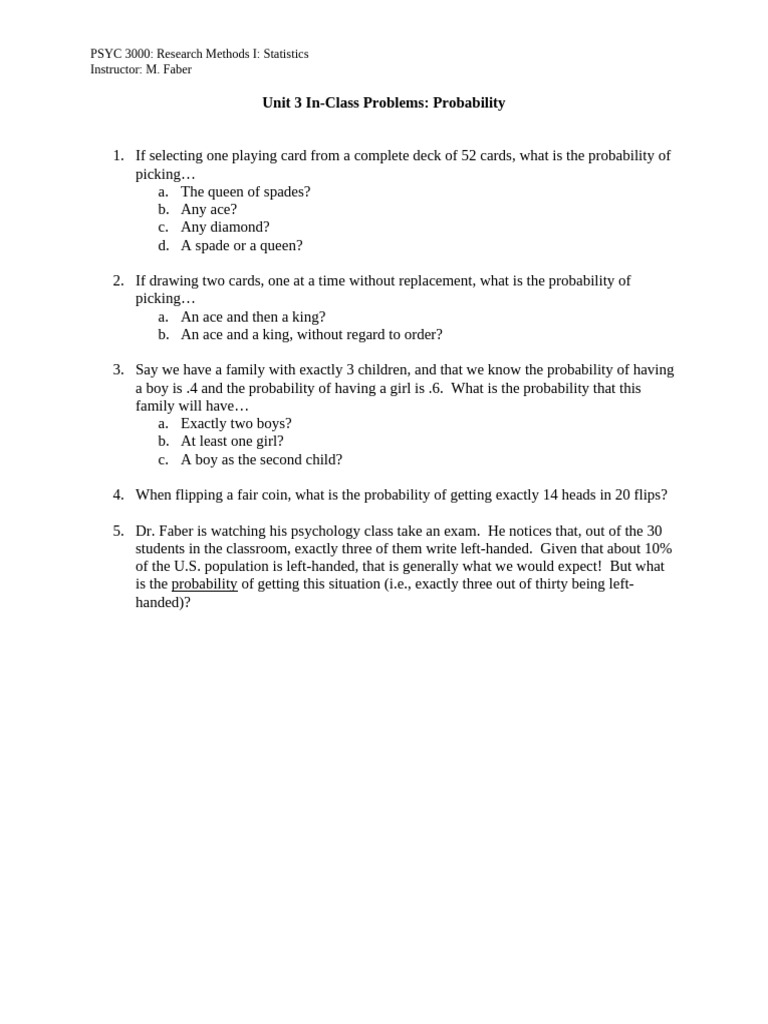 Probability Problems in Statistics | PDF