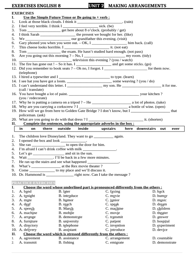 Exercises Unit 2 - L P 8 Cũ | PDF | Ho Chi Minh City