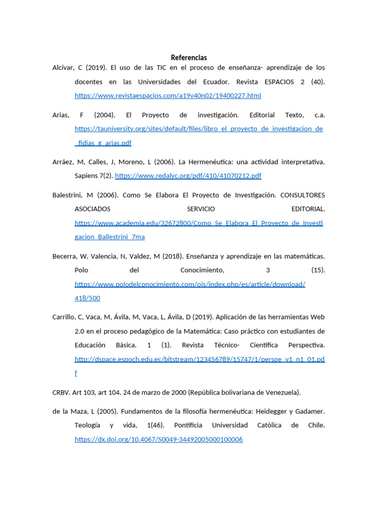 Referencias Bibliograficas | PDF | Maestros | Hermenéutica