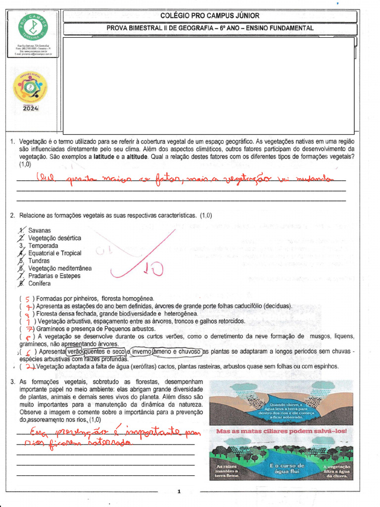 Prova Bimestral 2 de Geografia Editada | PDF