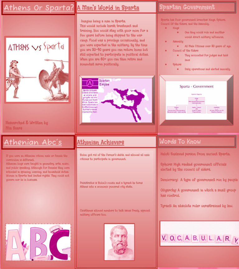 Mia Sears - Sparta and Athens Brochure Template | PDF | Sparta | Tyrant