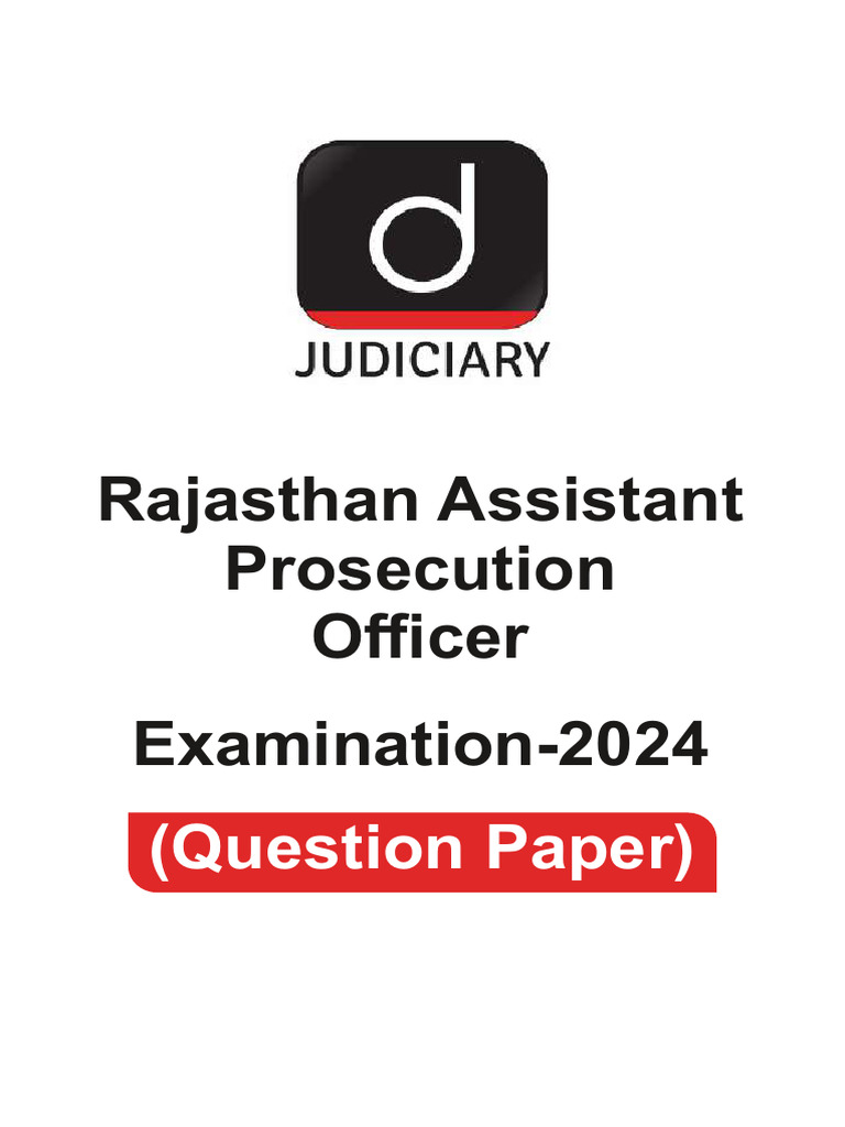 Question Paper RJS APO 2024 | PDF