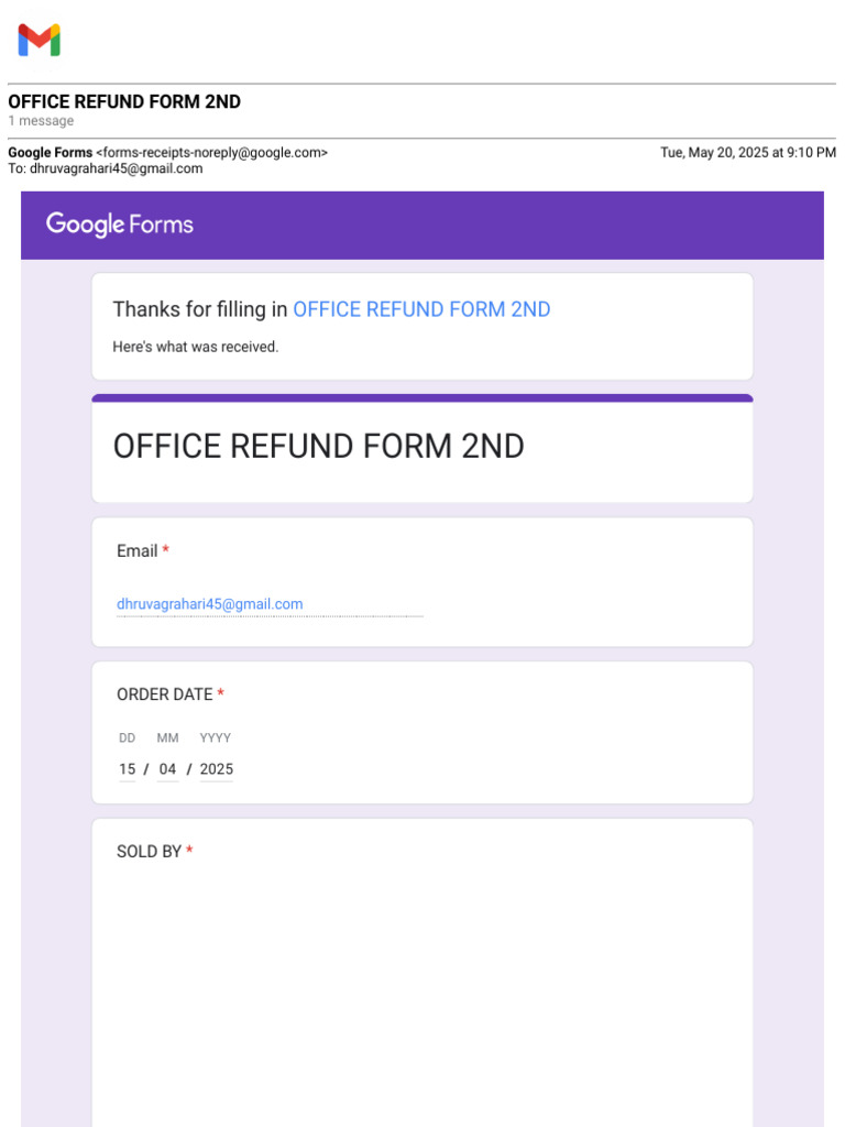 Gmail - Office Refund Form 2nd | PDF