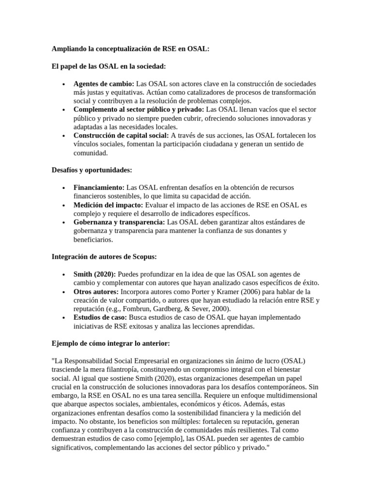 RSE en OSAL: Agentes de Cambio Social | PDF | Responsabilidad social ...
