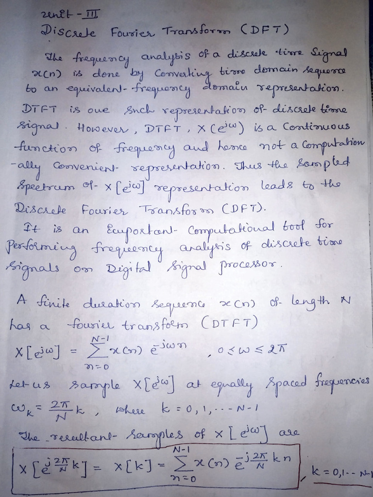 Discrete Fourier Transforms (DFT) | PDF