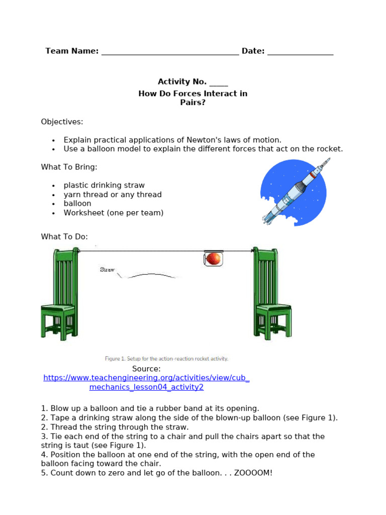 Final Alonsagay Newtons 3rd Law 1st Activity Worksheet | PDF