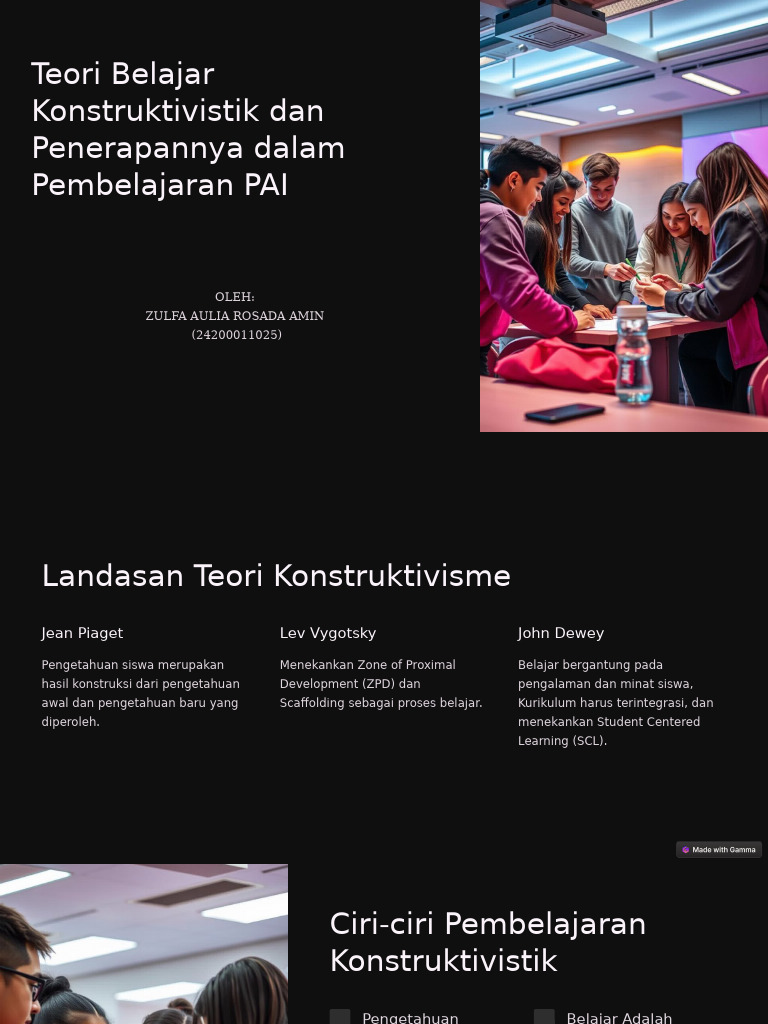 Teori Belajar Konstruktivistik Dan Penerapannya Dalam Pembelajaran PAI | PDF