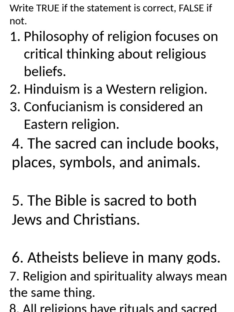 Quiz 1 World Religion | PDF