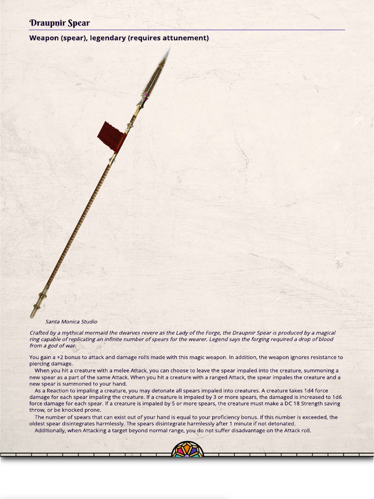 Draupnir Spear (God of War - D&D 5e) | PDF