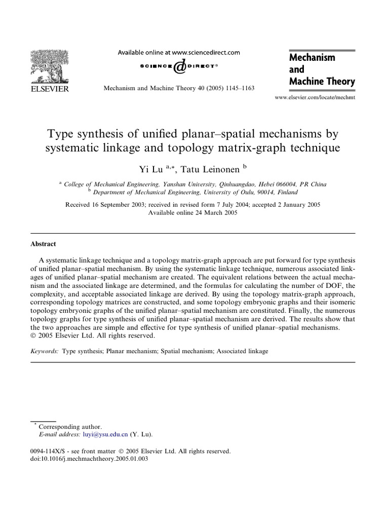 Types Synthesis of Redundant Actuation Parallel Robot | PDF | Matrix ...