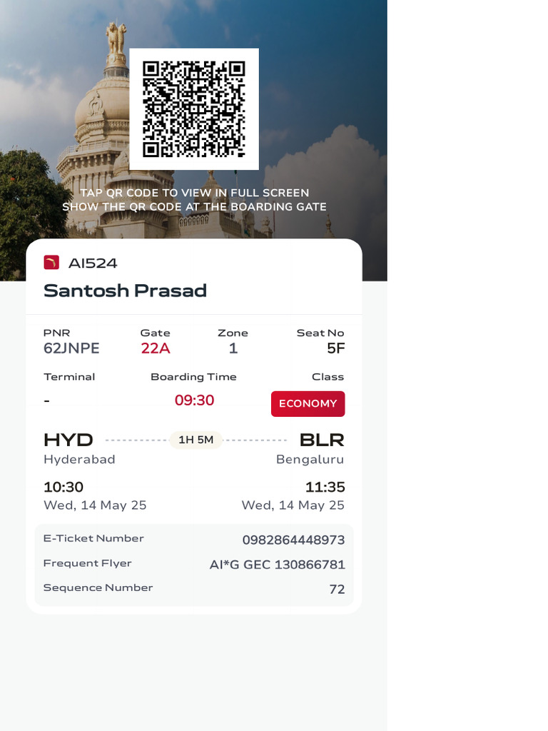 Air India Boarding Pass | PDF